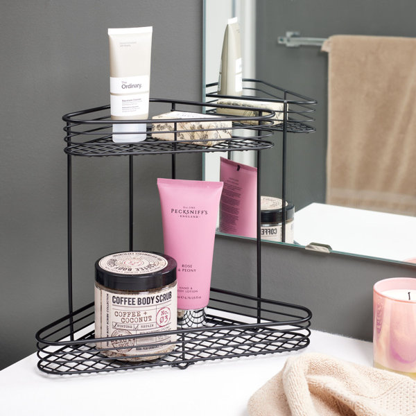 Idesign Vienna 2 Tier Corner Shelf For Cosmetics Storage Bathroom And
